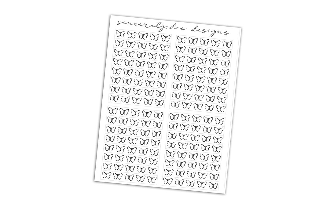 BUTTERFLY HEADERS Printable Planner Stickers Foil Ready - Etsy