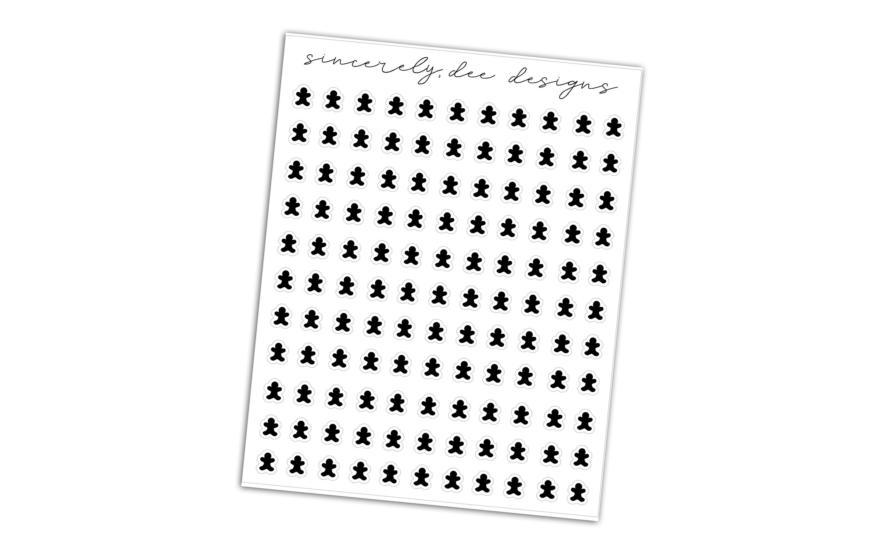 TINY GINGERBREAD MAN Printable Planner Stickers Foil Ready Etsy