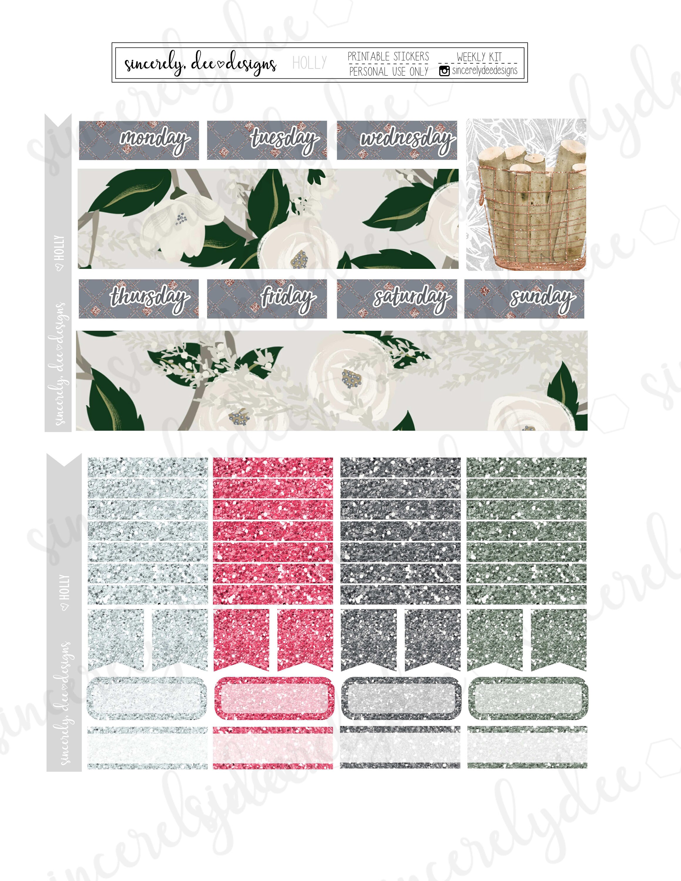 Printable Planner Sticker Kit / HOLLY / Weekly Kit / Erin | Etsy