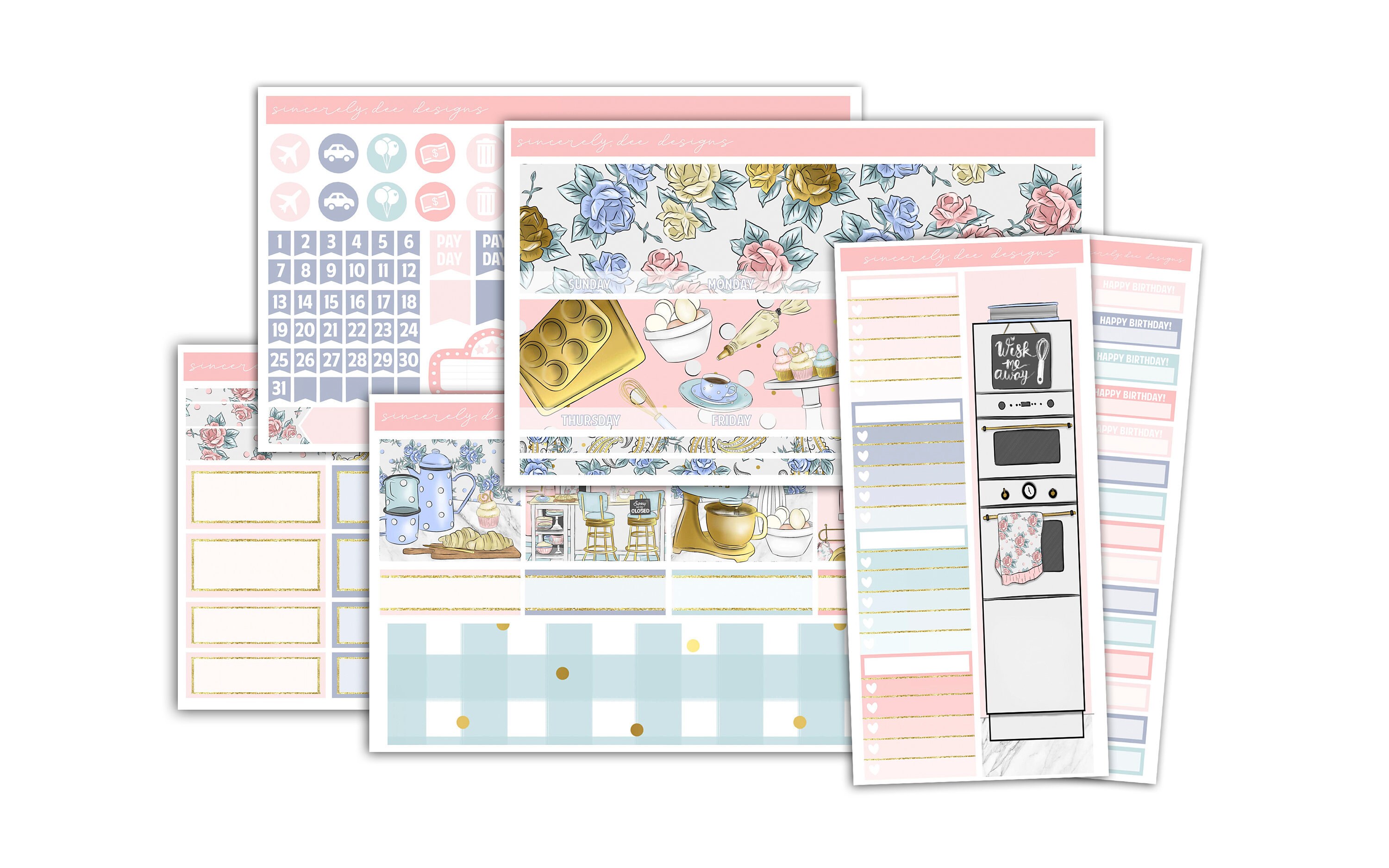Printable Planner MONTHLY Sticker Kit / PAISLEE / Erin Condren - Etsy