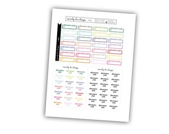 HOMEWORK LABELS Printable Planner Stickers / Black and Rainbow | Etsy