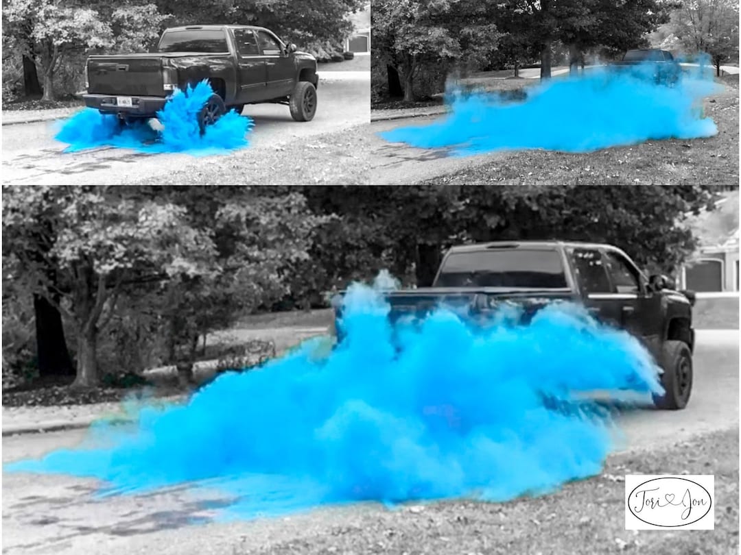 3LB Premium Burnout Gender Reveal Simple Black Tire Pack in Pink Blue ...
