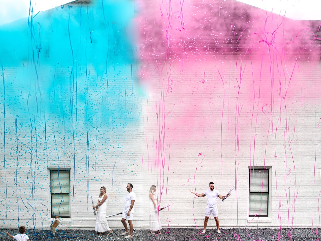 32" Electric Gender Reveal Popper – Assorted Pink & Blue Colors, Unique ...
