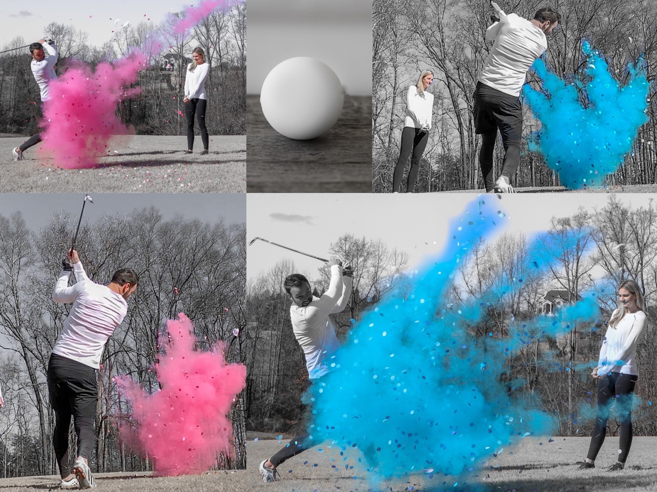 Golf Ball Powder & Confetti Gender Reveal Golf Ball in Pink or | Etsy
