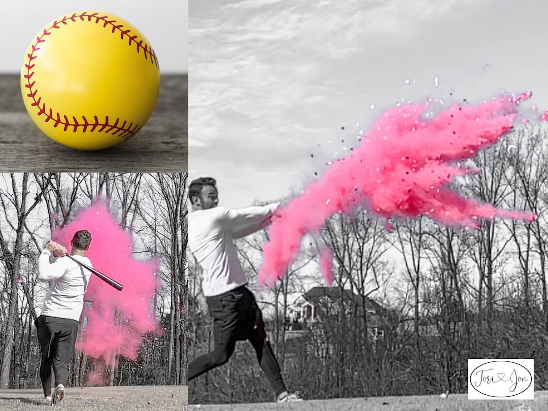 Softball Gender Reveal Softball Powder and or Confetti Softballs in ...
