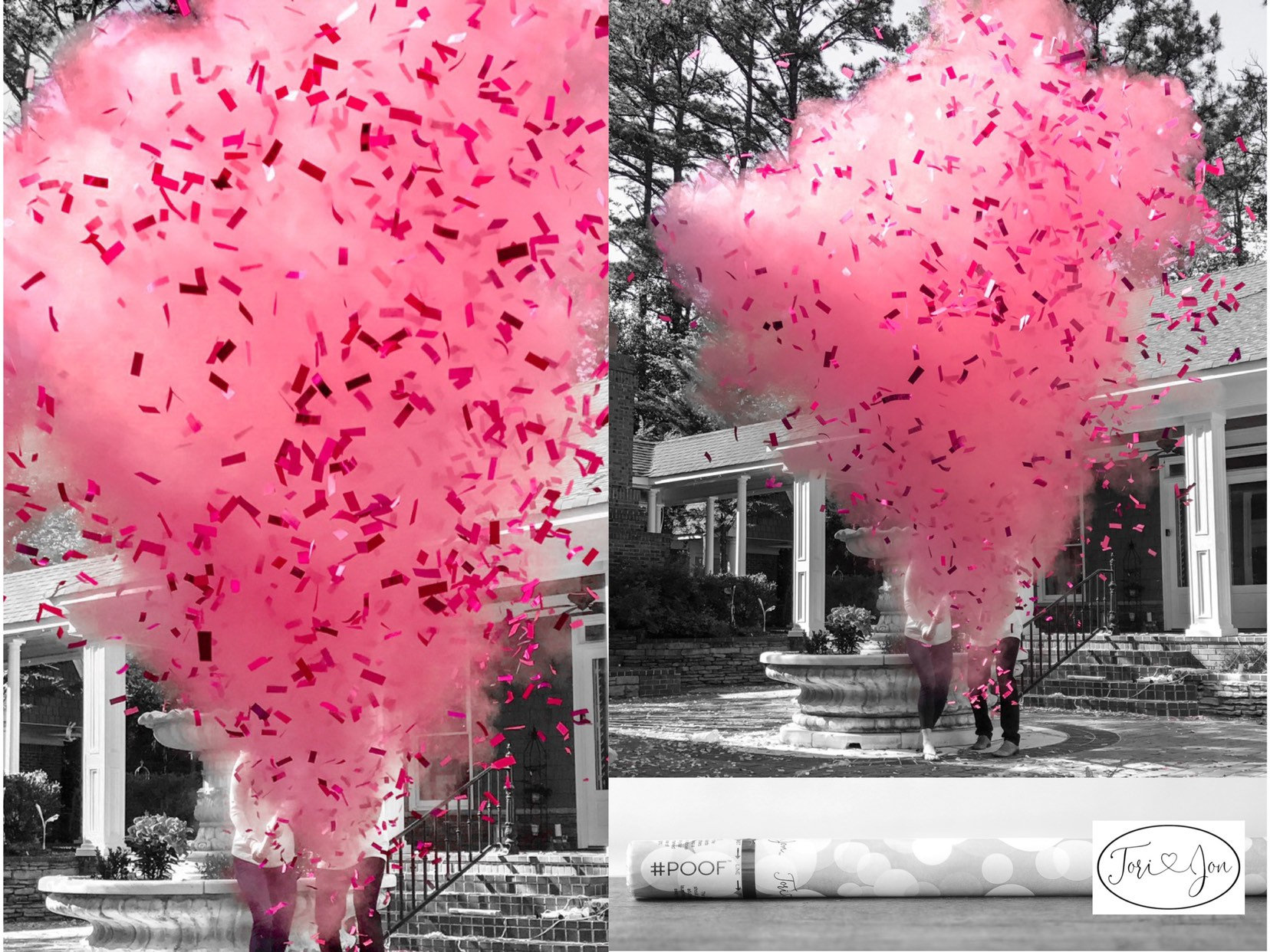 24 Confetti And Powder Cannon Gender Reveal Both Smoke Etsy