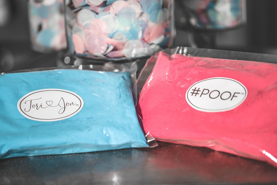 1LB Pink & 1 LB Blue Gender Reveal Powder in Pink Blue Green Red Purple ...