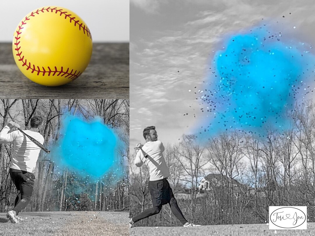 Softball Gender Reveal Softball Powder and or Confetti Softballs in ...