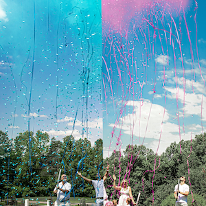 32" Push-button Gender Reveal Popper – Assorted Pink & Blue Colors ...