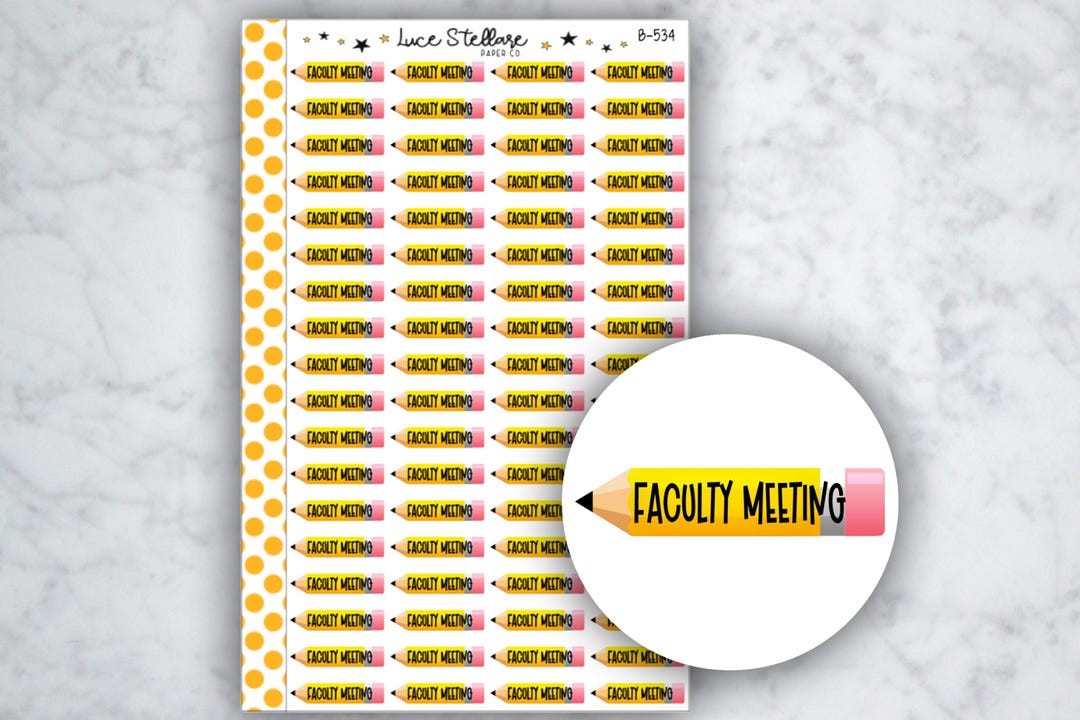 FACULTY MEETING Pencil Planner Stickers / Pencil Planner Stickers ...