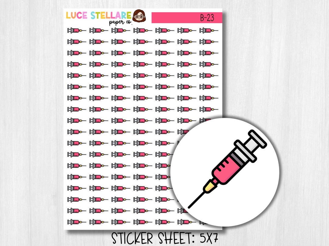 Syringe Planner Stickers / Allergy Shot Reminder /B-23 - Etsy