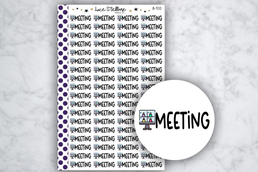 MEETING REMINDER Planner Stickers /meeting Tracker Stickers / Meeting ...