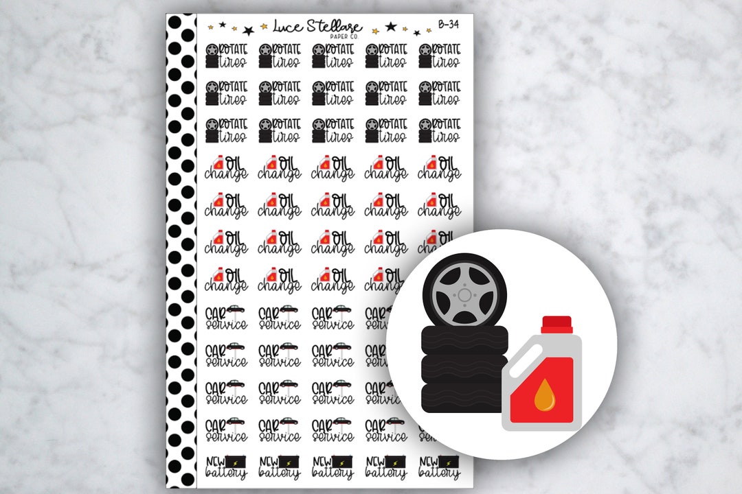 CAR REPAIR Planner Stickers / Car Service Reminder Stickers / Chores ...