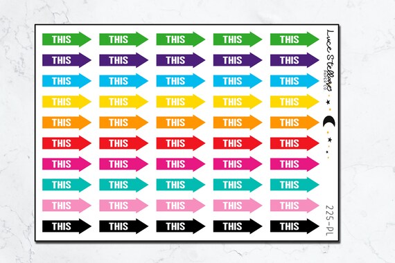 THIS ARROW Planner Stickers / ARROW Planner Stickers / | Etsy