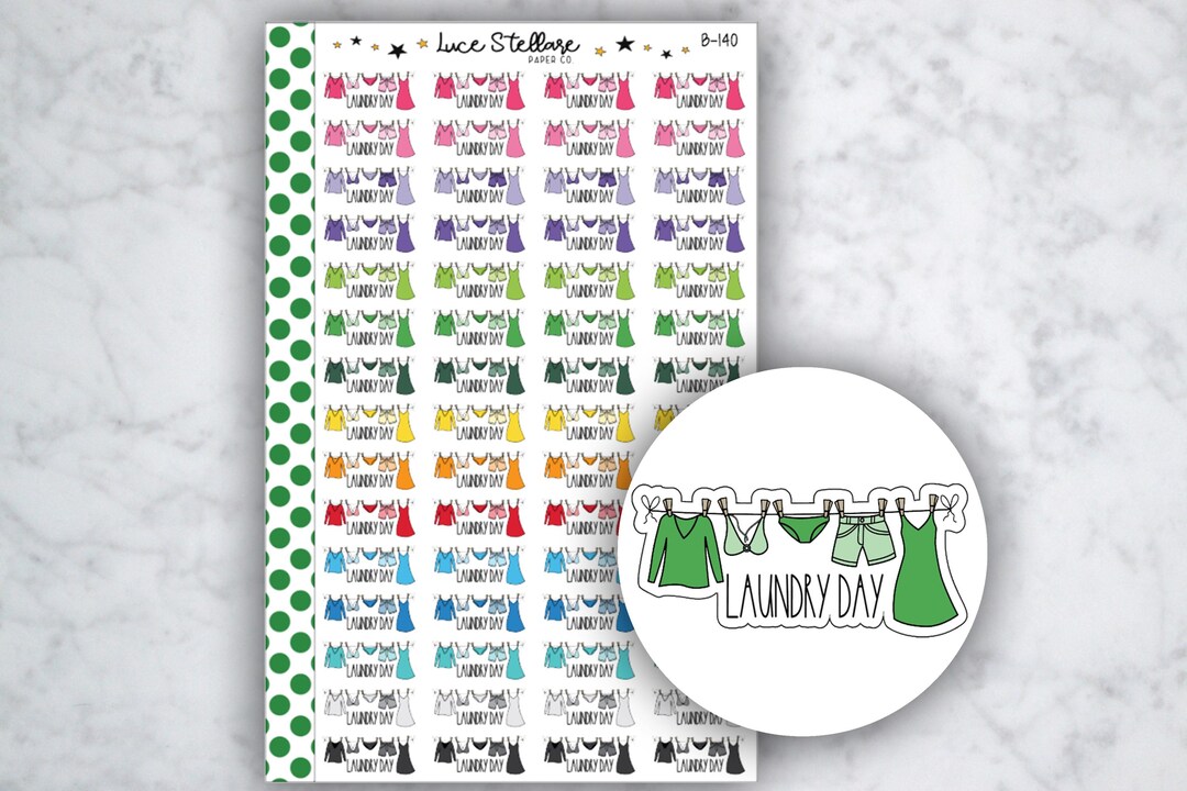 LAUNDRY DAY Planner Stickers / Laundry Day Reminder / Chores Stickers ...
