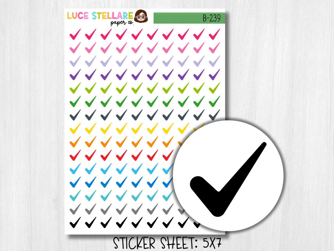 Checkmark Planner Stickers / B-239 - Etsy