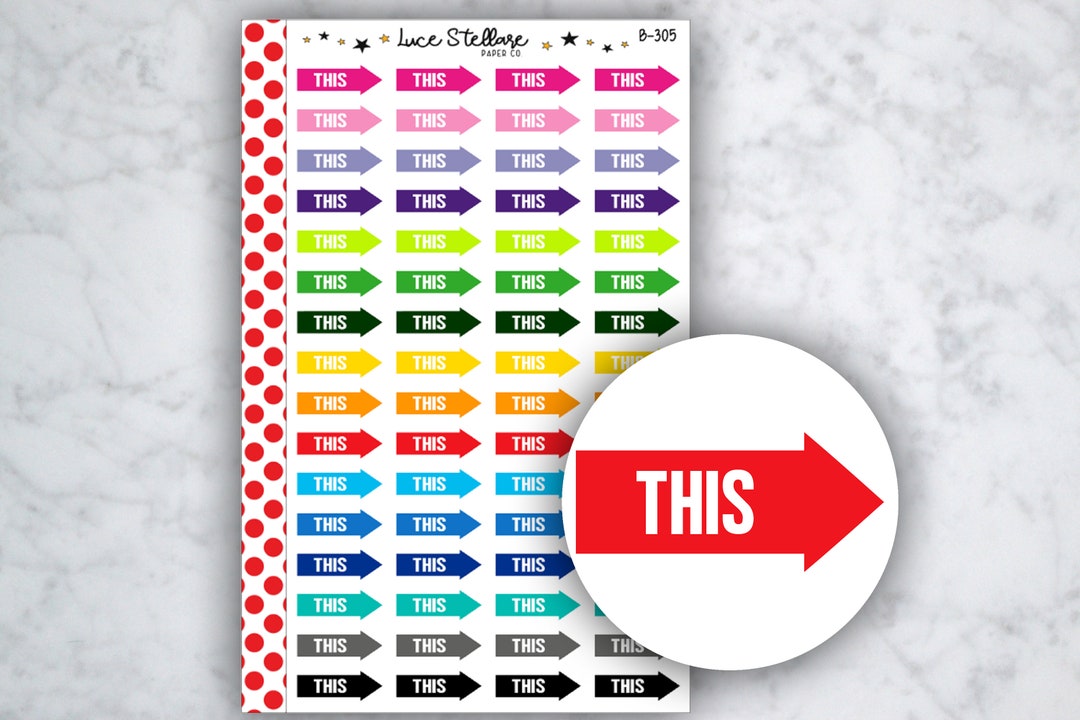 THIS ARROW Planner Stickers / ARROW Planner Stickers / Reminder Planner ...
