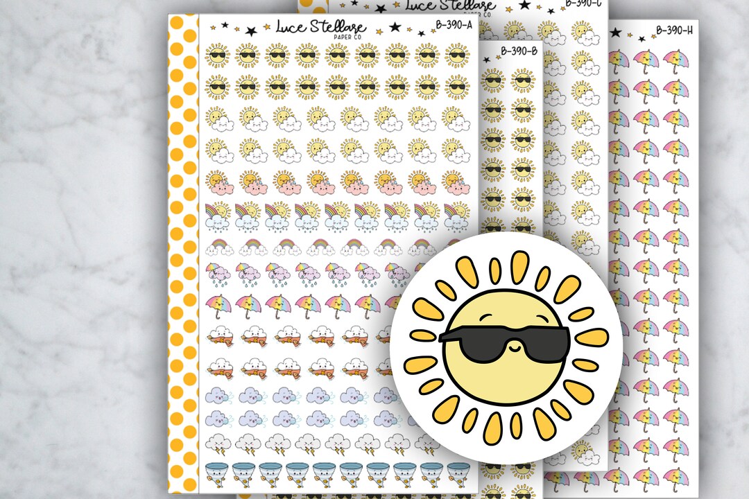 WEATHER TRACKER Planner Stickers / Weather Stickers / Functional ...