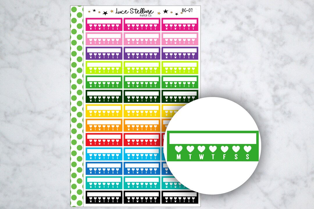 HABIT TRACKER Planner Stickers / Weekly Habit Tracker Stickers ...