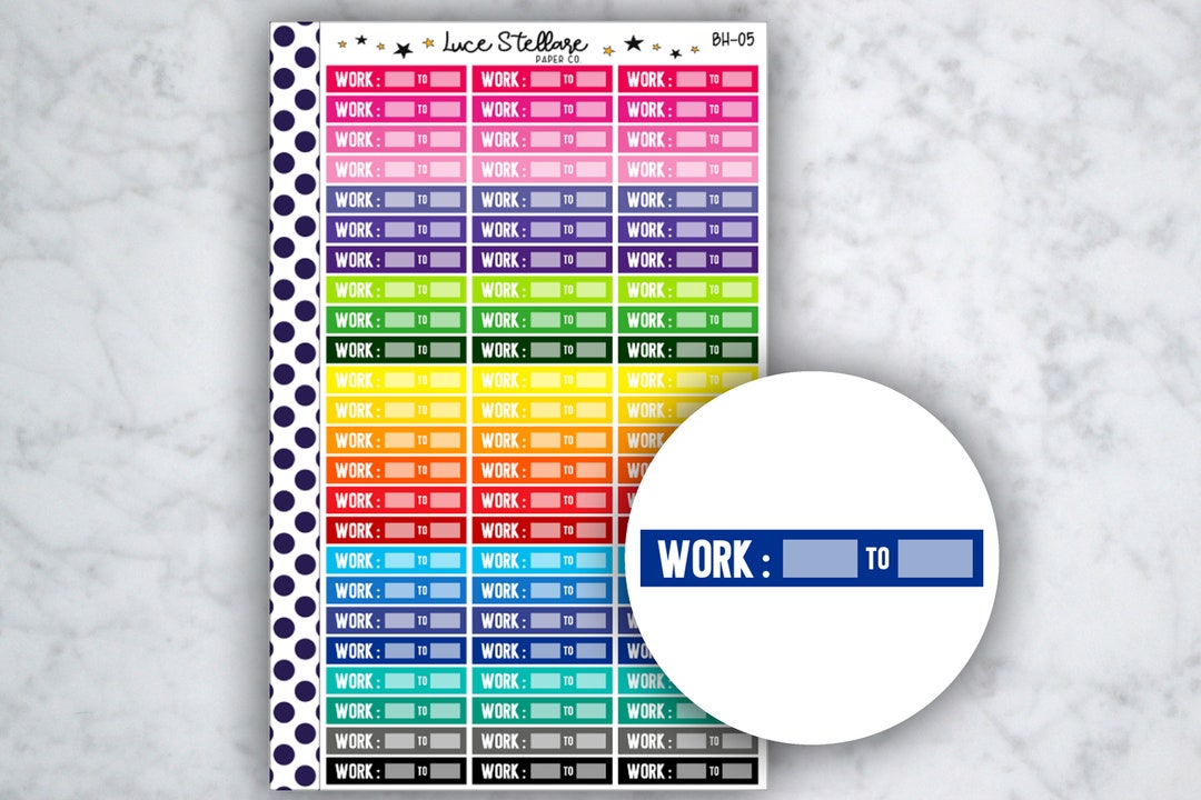 WORK SHIFT SCHEDULE Planner Stickers / Schedule Reminder / Work Hour ...