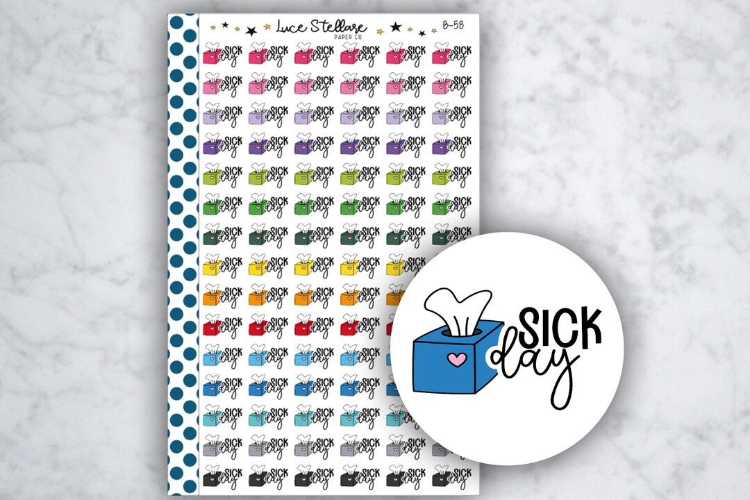 TISSUE BOX Planner Stickers / Sick Day Planner Stickers / B-58 - Etsy