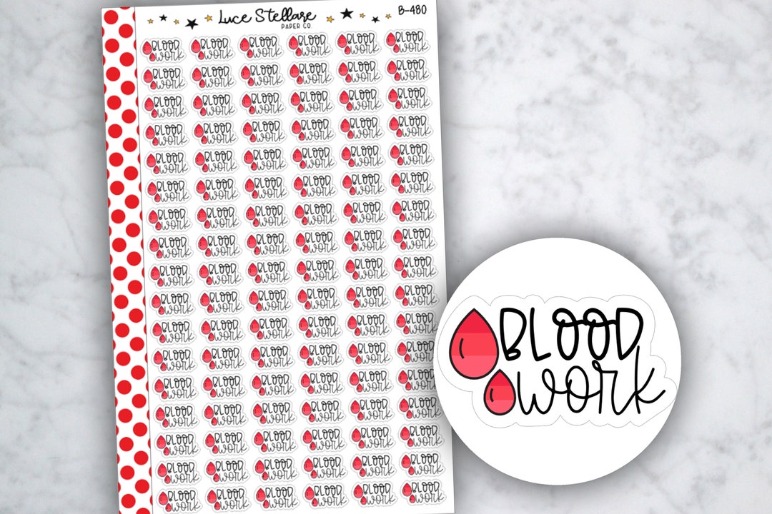 BLOOD WORK Planner Stickers / Lab Work Reminder Stickers / - Etsy