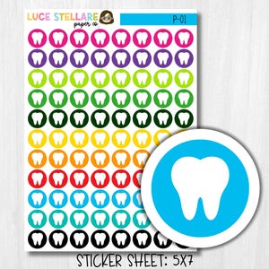 Tooth Icon Dot Planner Stickers / P-01 - Etsy