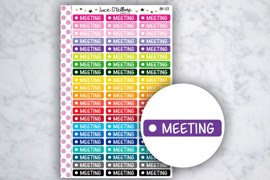 MEETING REMINDER Planner Stickers/ Meeting Planner Stickers / Erin ...