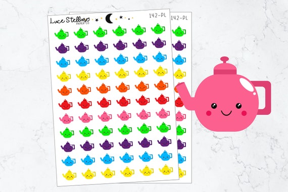 Tea Kettle Planner Stickers Stickers, Labels & Tags Paper & Party ...