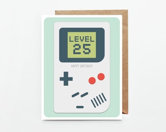 Gameboy Birthday Card - Etsy