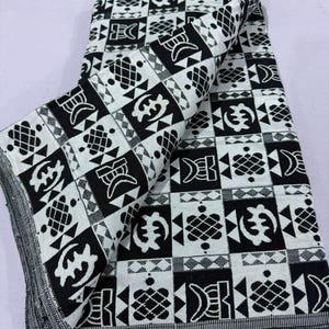 Authentic Akwete Fabric, Handwoven Igbo Textile, Black & White Ikaki ...