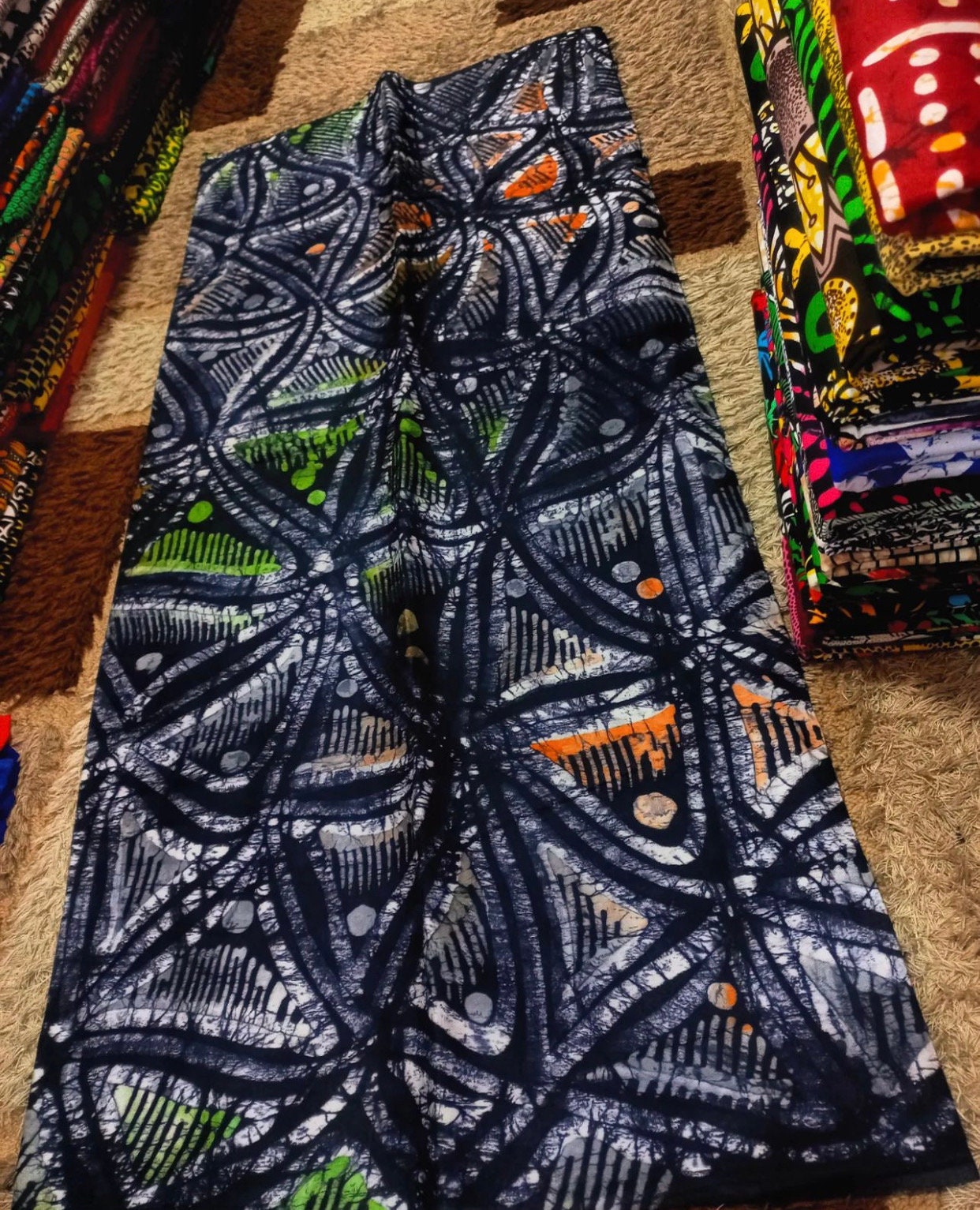 Colorful Adire Cotton Pant Set, Batik African Print 2 Piece Shirt, Ankara Co-ord for Women ...