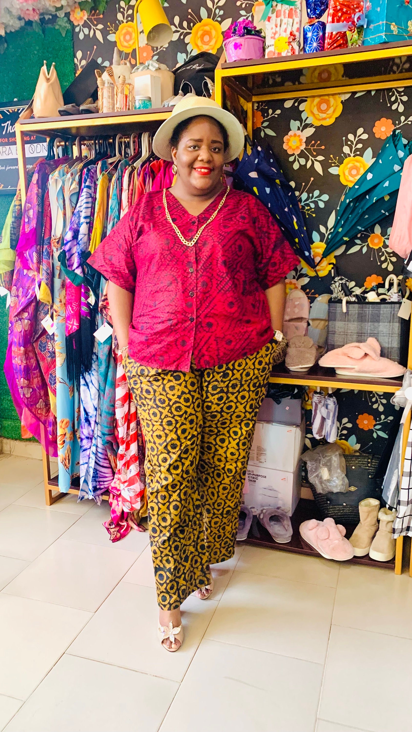 Colorful Adire Mix Match Shirt Pant Set, Kampala African Print 2 Piece, Pink Ankara Co-ord Women ...