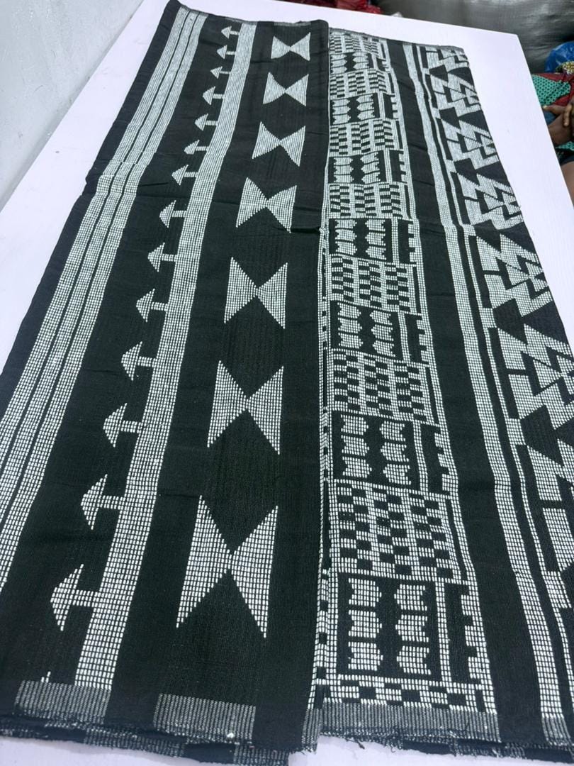 Authentic Akwete Fabric, Handwoven Igbo Textile, Black & White Ikaki ...