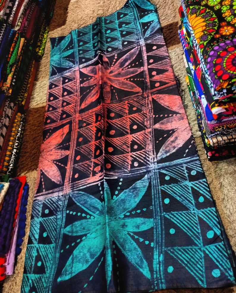 Colorful Adire Cotton Pant Set, Batik African Print 2 Piece Shirt, Ankara Co-ord for Women ...