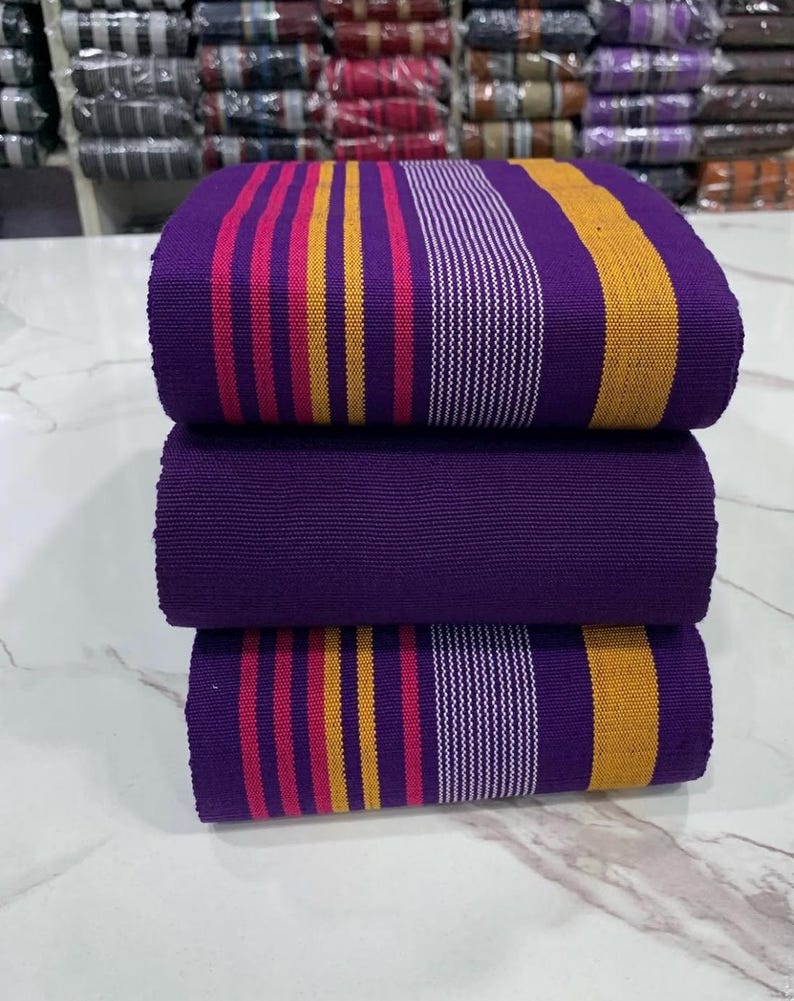 Vintage Hand Loomed Aso Oke Fabric Bundles, Nigeria Yoruba Textile ...