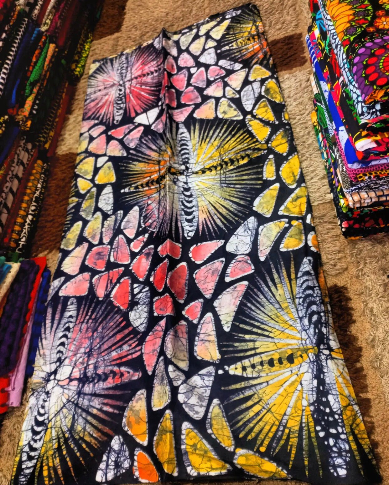 Colorful Adire Cotton Pant Set, Batik African Print 2 Piece Shirt, Ankara Co-ord for Women ...