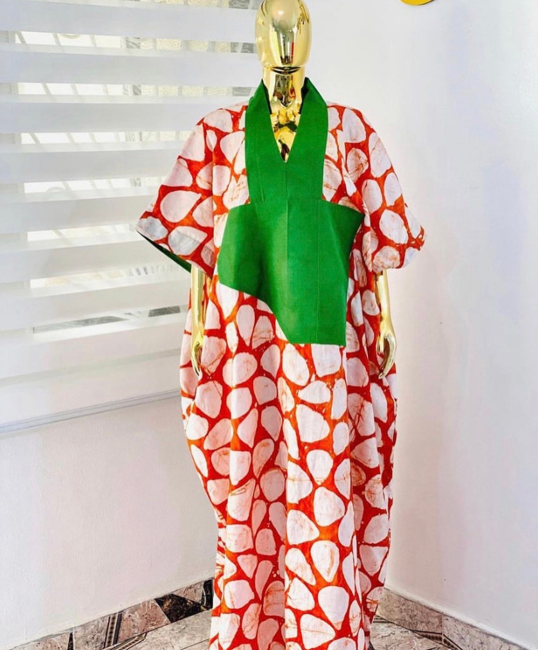 Agbada Adire Cotton Bubu, Asoebi Tie Dye Kaftan, Nigeria Women Casual ...