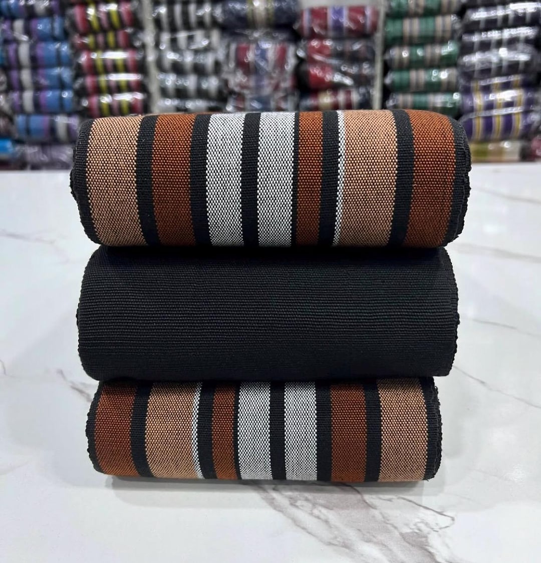 Set of 3 Cotton Mix & Match Aso-oke, Hand Woven Nigeria Yoruba Fabric ...