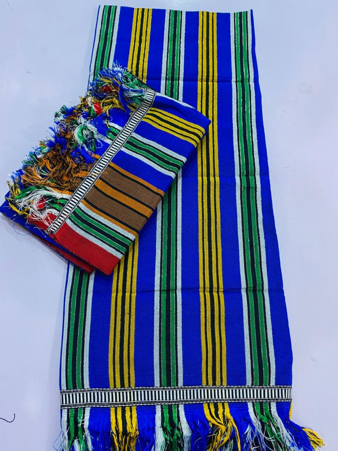 Luxury Metallic Akwete Igbo Fabric, Stripes Nigeria Wedding Material ...
