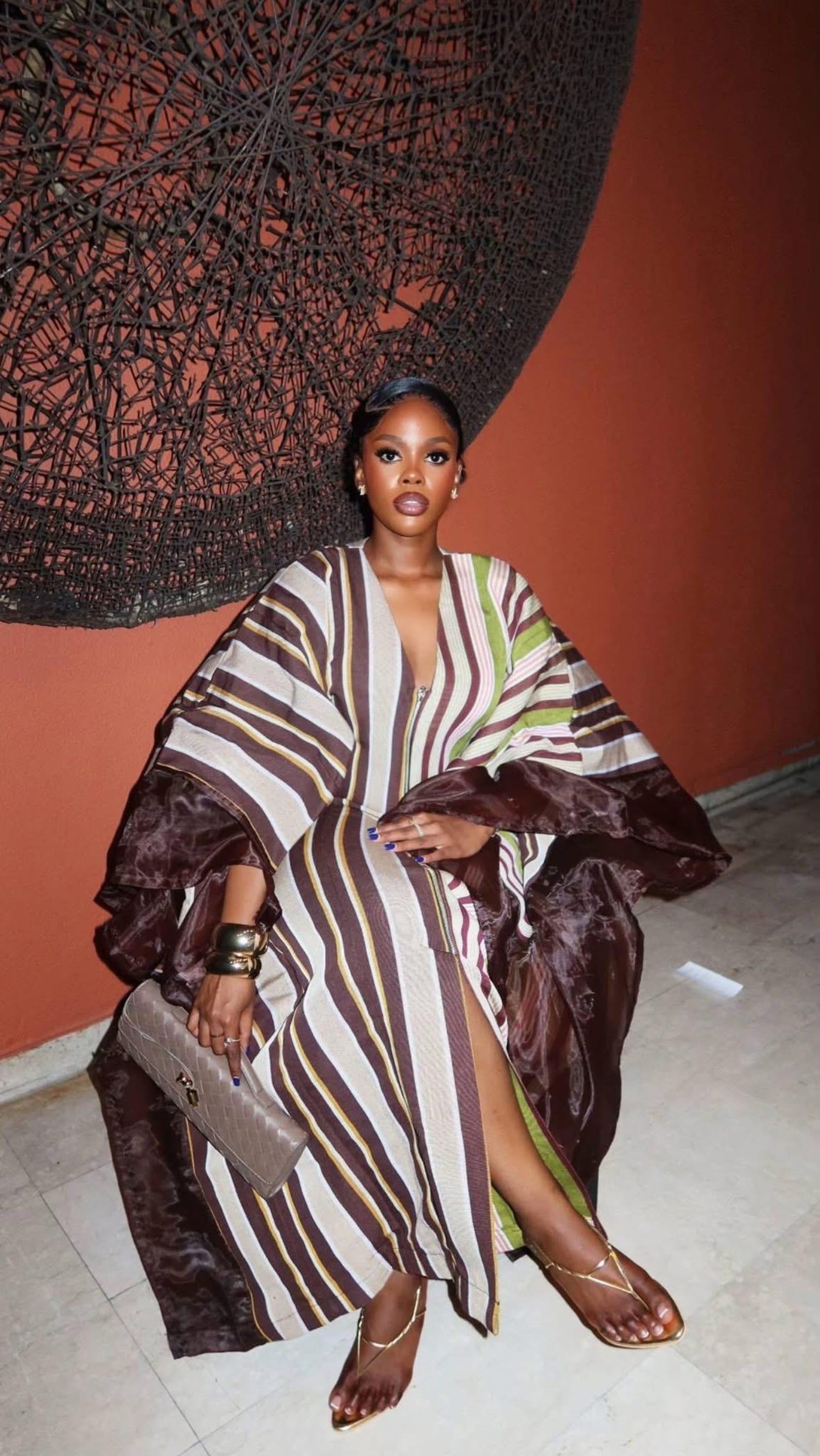 Aso Oke Zip Front Long Dress, Asoebi Birthday Maxi, Organza Wedding ...