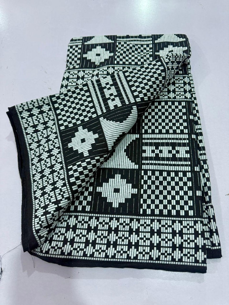 Authentic Akwete Fabric, Handwoven Igbo Textile, Black & White Ikaki ...