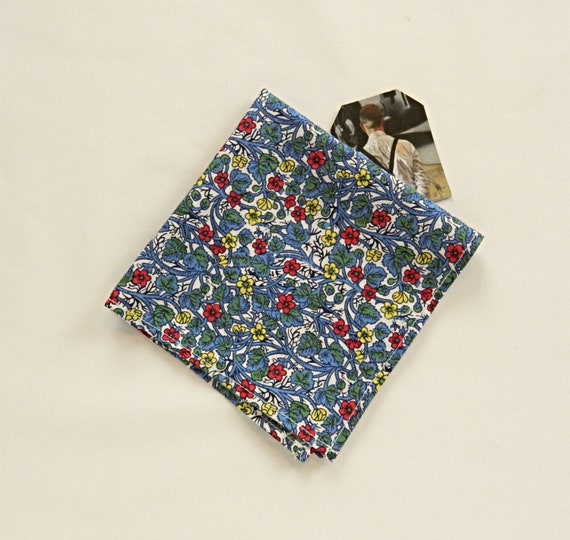 Blue Floral Pocket Square Floral Prints Pocket Square Wedding | Etsy UK