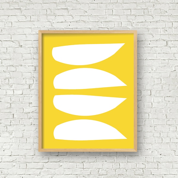 Yellow Abstract Art - Etsy