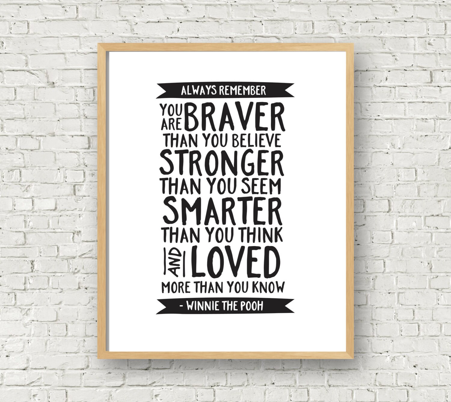 You are braver than you believe Quote Printable Digital | Etsy