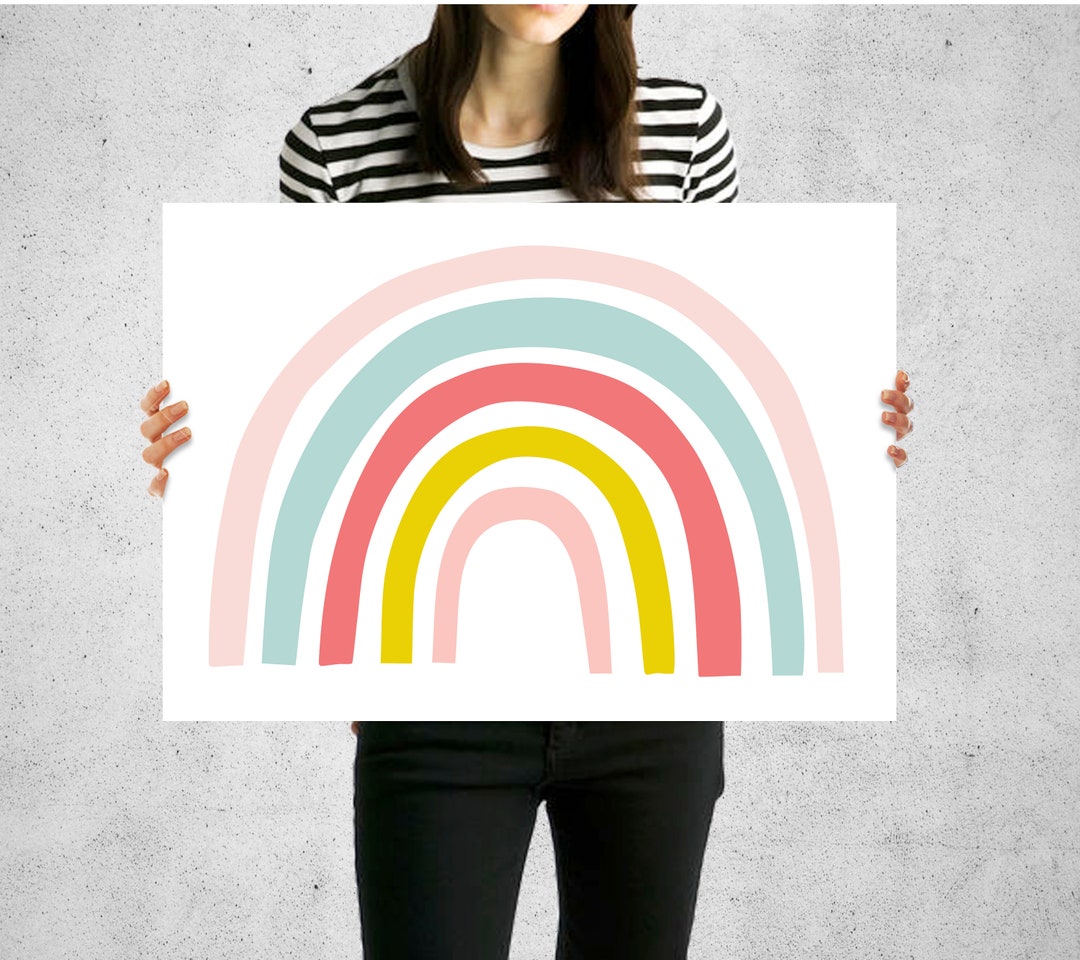 Rainbow Poster - Printable Kids Rainbow Digital Art Print Kids Room ...