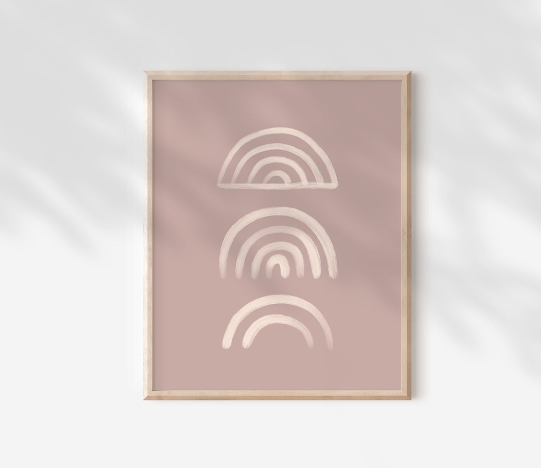 Boho Rainbow Art Print, Printable Boho Rainbow Wall Art, Handmade ...