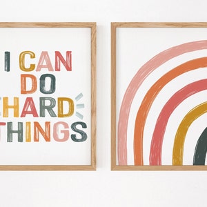 Growth Mindset Printable Posters I Can Do Hard Things and Rainbow Set ...