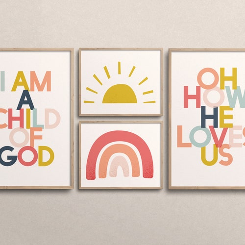 I Am a Child of God Printable Wall Art Kids Bible Verse Wall - Etsy