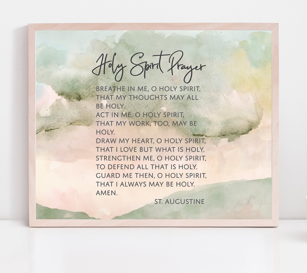 Holy Spirit Prayer St. Augustine Printable Art Print Instant Download ...